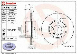 Frt Prem Brk Rotor Brembo 09.B337.21 | eBay