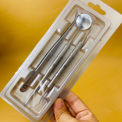 3 Instruments Basic Dental Set Mirror Explorer College plier Good ...