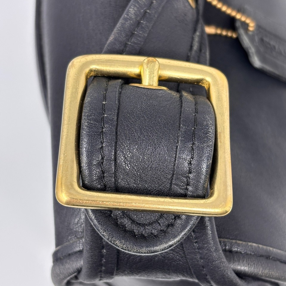 Vintage Coach Stewardess Bag Black Leather 9525 USA Brass Hardware ...