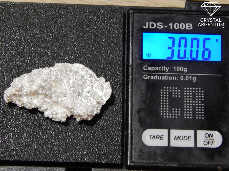 30.06 g Crystalline Silver Crystal Nugget with Branded Box | Crystal ...