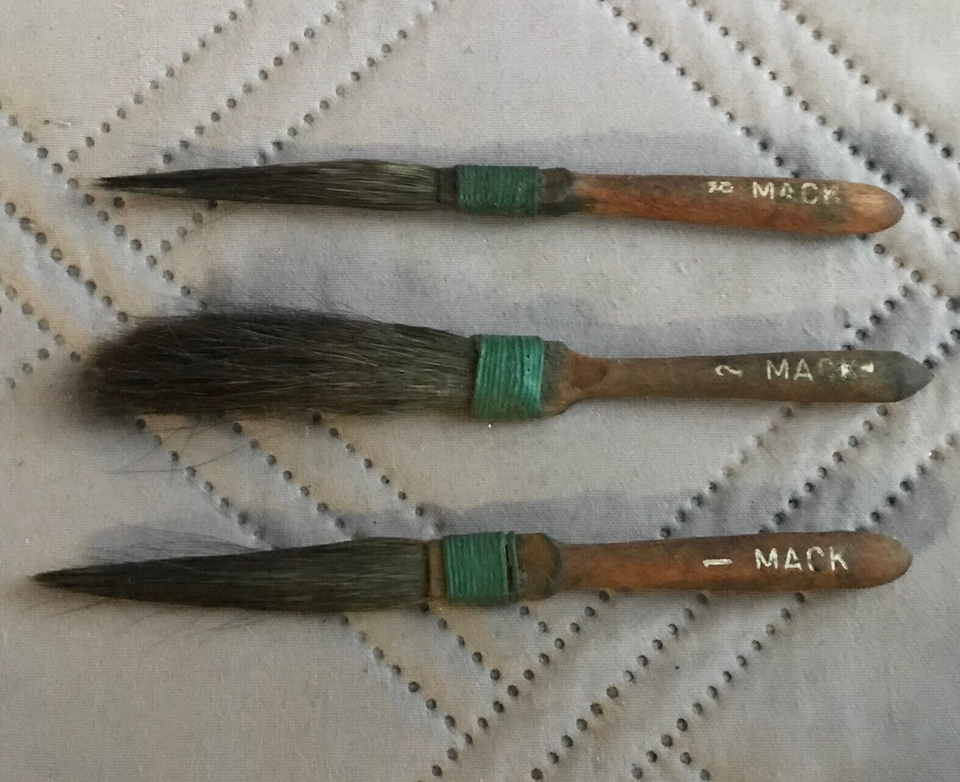 Vintage Mack Sword Pinstriping Brushes Squirrel Hair Bristles | eBay