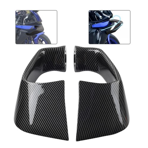 Carbon Fiber Side Spoiler Fixed Wind Winglets Fairing Kit For YAMAHA ...