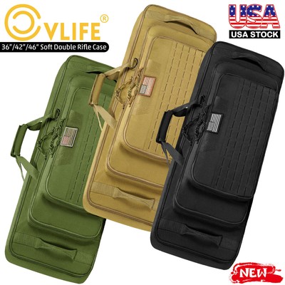 Tactical Double Rifle Molle Bag Long Gun Storage Backpack Soft Case 36 ...