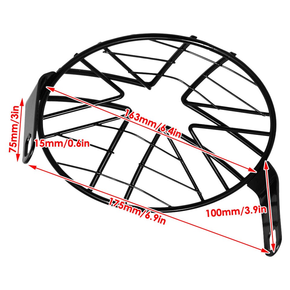 Headlight Mesh Grill Guard Black Motorcycle Headlamp Light Cover ...