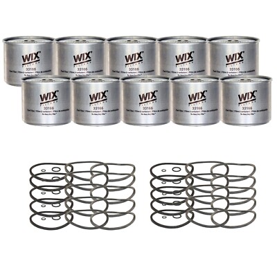 Wix 33166 Fuel Filter Set Heavy Duty Cartridge Fuel Metal Canister 10 ...