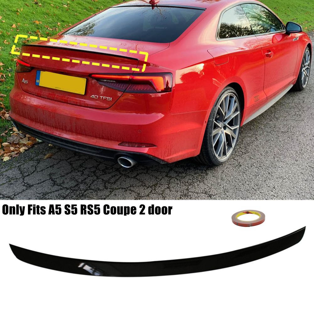 FOR 18-23 AUDI A5 S5 RS5 COUPE 2DR GLOSS BLACK OE STYLE REAR TRUNK ...