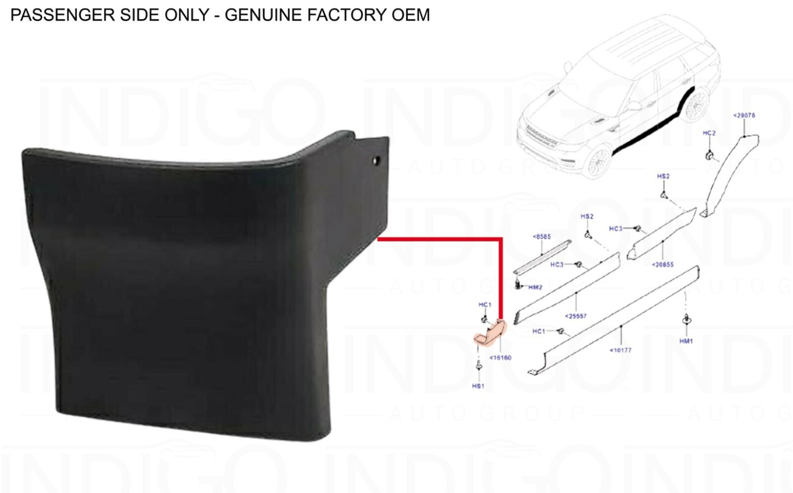 LAND ROVER FRONT LOWER MOULDING RH RR SPORT 14-22 LR064264 GENUINE ...
