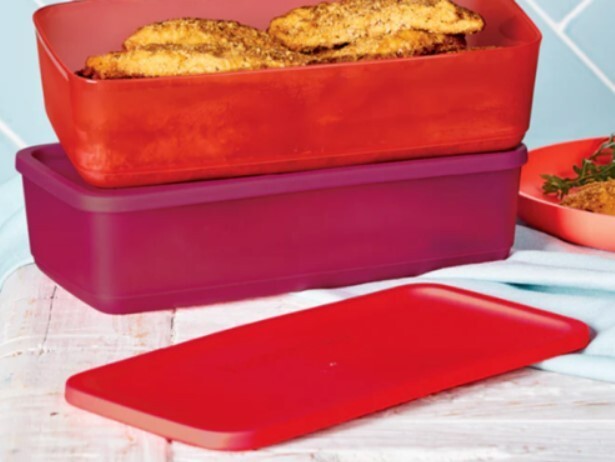 NEW Tupperware Cubix Rectangle Storage Containers Chilli & Watermelon 1 ...