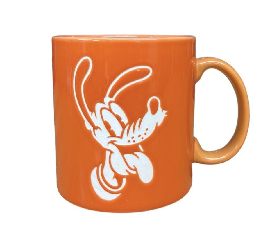 Disney World Pluto Dog Character Orange White 16oz Coffee Mug Large ...