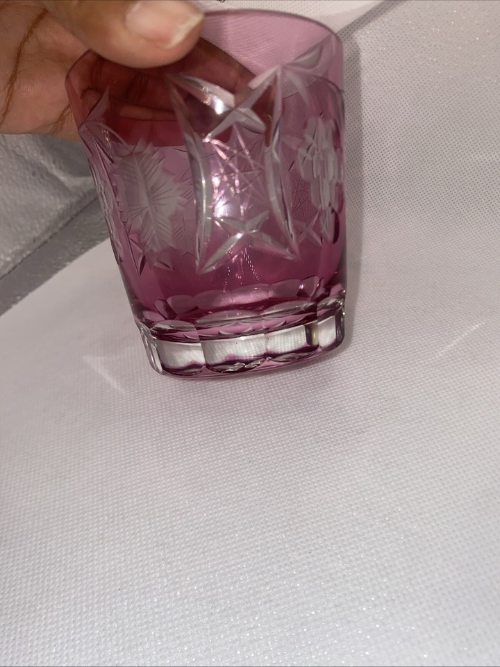 Nachtmann Traube Gold Ruby Cranberry Cut to Clear Crystal Whiskey DOF ...
