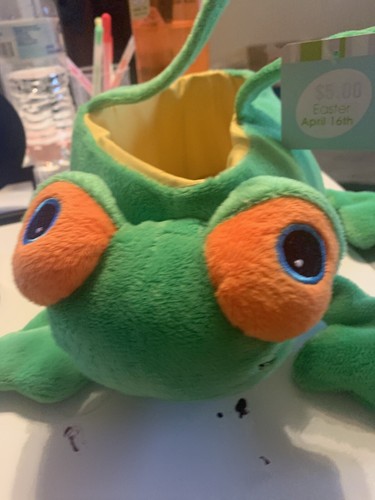 Plush Frog Easter Basket, Opening 7” x 6” x 4” green New | eBay