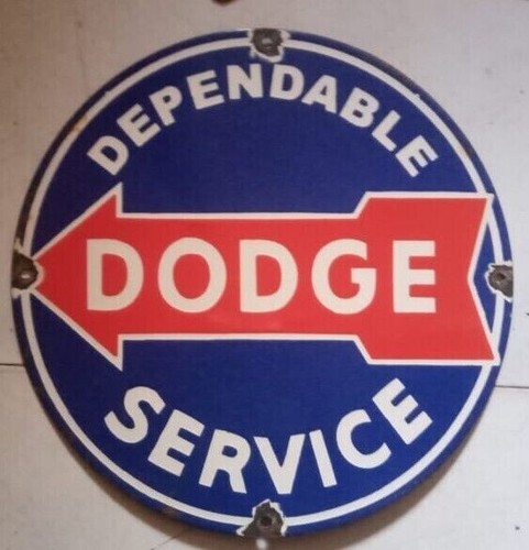 Dodge : Advertising Porcelain Enamel Metal Sign 12 Inches Round SS | eBay