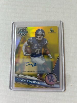 2023 Bowman University Chrome Tayvion Robinson Yellow Refractor Auto ...