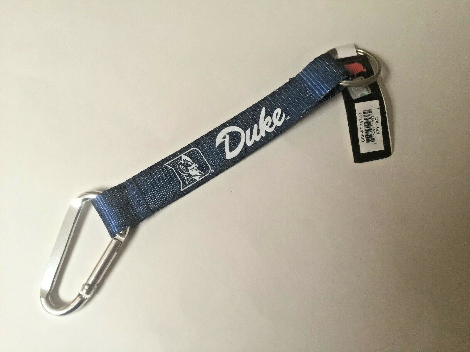 NCAA Duke University Blue Devils 8" CARABINER CLIP LANYARD KEYCHAIN ...