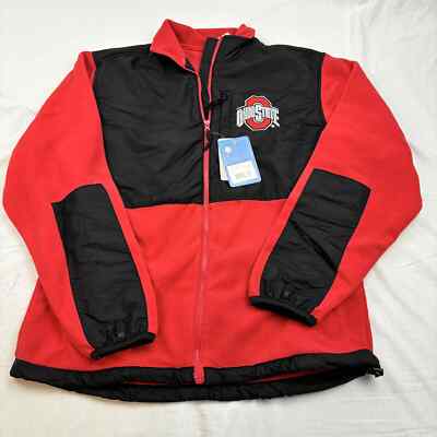 Collegiate Ohio State Buckeyes Fleece Jacket Unisex Red Black Full Zip ...