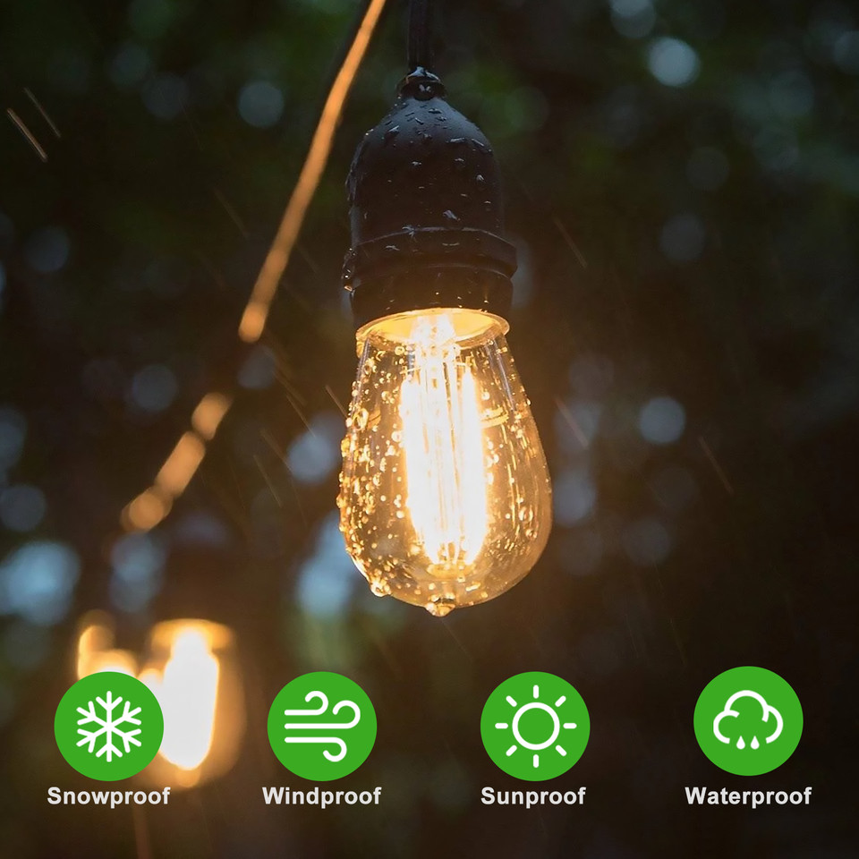 E26 LED Light Bulb 2W 20W S14 Outdoor String Light Replacement ...