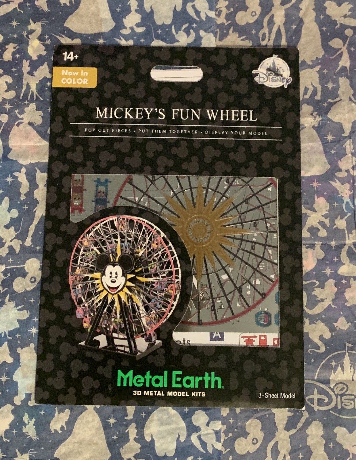 Disney Park Mickey’s Fun Wheel 3-D Metal Model Kit 3 Sheet COLOR NEW ...