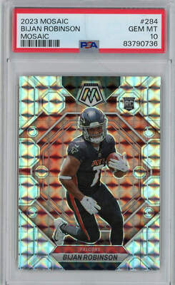 Graded 2023 Panini Mosaic Bijan Robinson #284 Mosaic Rookie Card PSA 10 ...