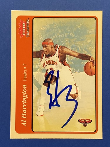 AL HARRINGTON Signed 2004-05 Fleer Tradition #175 Hawks Pacers ...