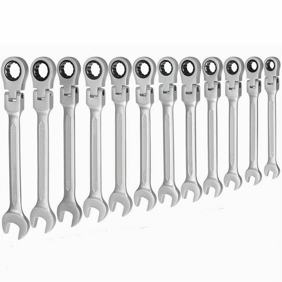 Flexible Head Gears Ratchet Spanner Open Ended Wrench Fr Auto Bike ...