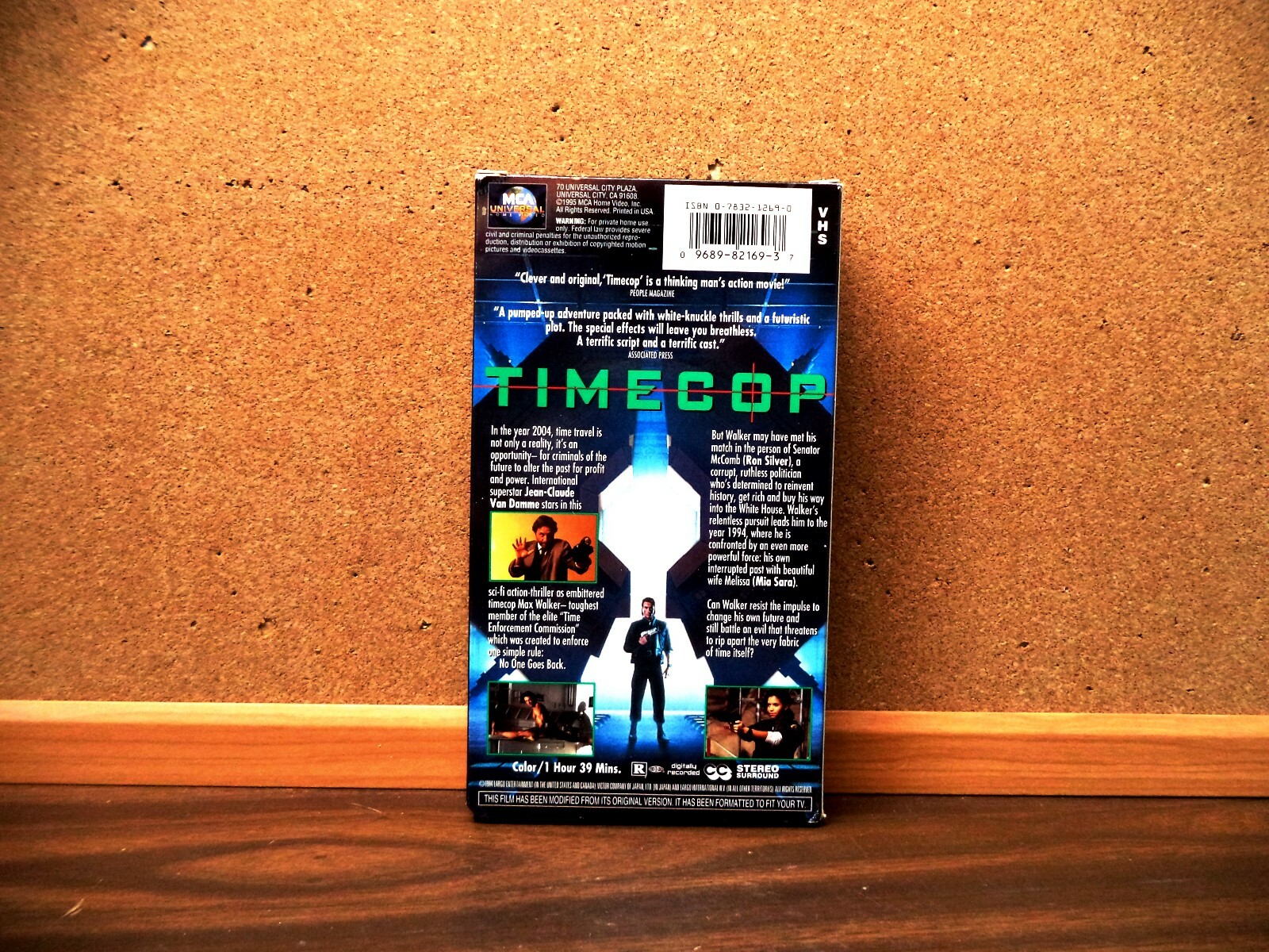 TIMECOP (VHS 1994) Jean-Claude Van Damme, Ron Silver, Mia Sara, Bruce ...