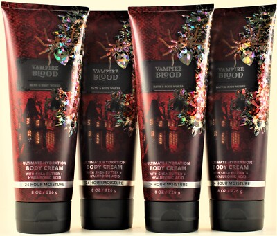 QTY 4 - Bath & Body Works VAMPIRE BLOOD Body Cream Lotion Moisturizer ...