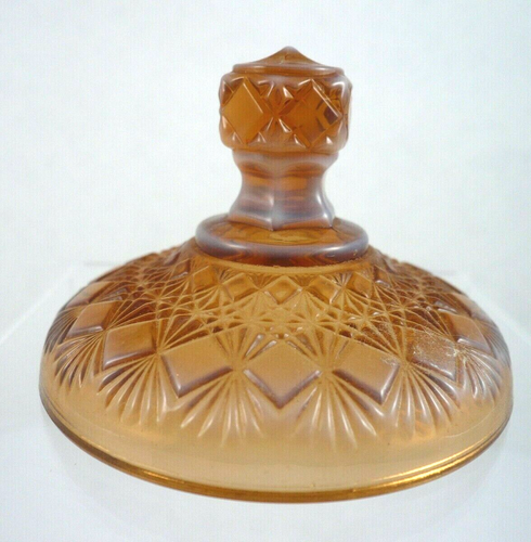 LID ONLY Fenton Olde Virginia Glass Colonial Amber Fine Cut and Block ...