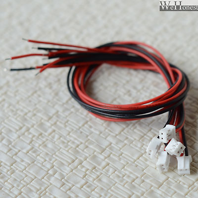 6 x mini plug kits 2 Pins JST 2.0mm Micro Connector male with 30cm wire ...