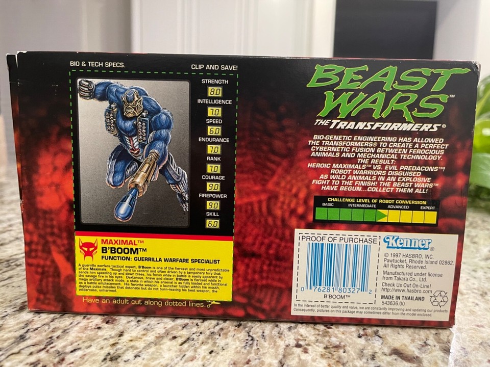 Kenner Transformers Beast Wars B'Boom Baboon Heroic Maximal 1996 New In ...
