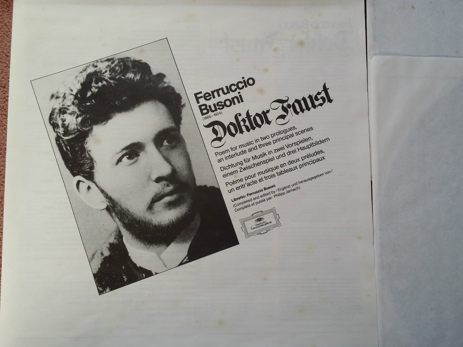 DG 2740273 FERDINAND LEITNER Ferruccio Busoni - doktor faust 3 LP Box ...