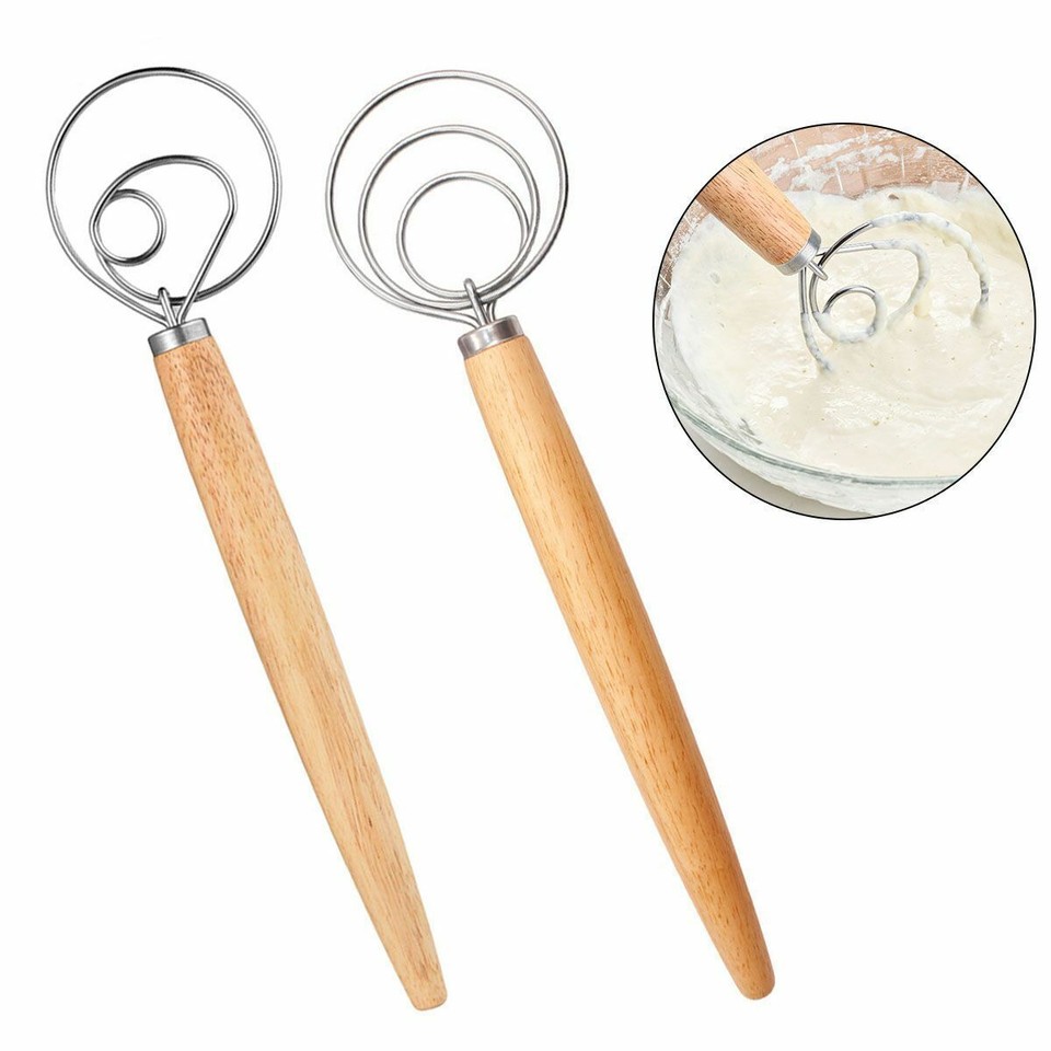 Stainless Steel Danish Dough Whisk Kitchen Dutch Dough Wisk Hand Mixer ...