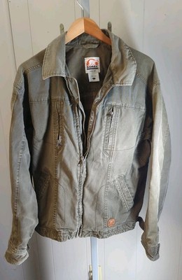 Sorel Jacket Work Canvas L Two Toned Olive Color Plaid Lined Full Zip ...