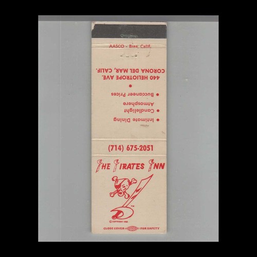 Matchbook Cover The Pirates Inn Restaurant Corona Del Mar, CA | eBay
