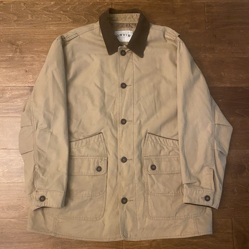 Orvis Tan Corduroy Collar Quilted Lining Barn Chore Jacket XL | eBay