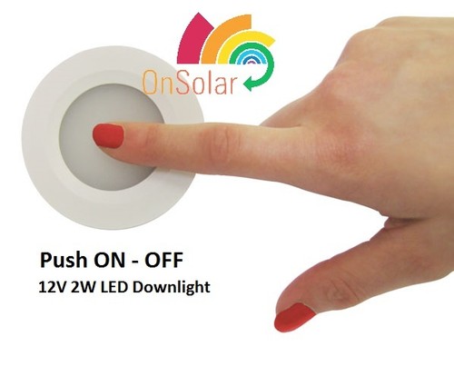 12V DC 2W LED Down Light Inc Switch Caravan Dimmable Motor home Truck ...