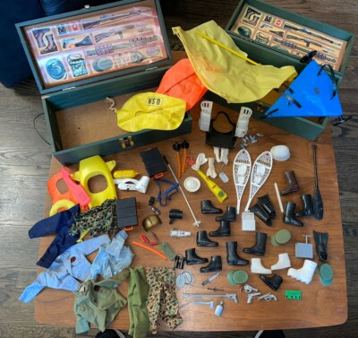 Lot Vintage 1960s 70’s GI Joe Uniform Accessories Hasbro 2 Footlockers ...