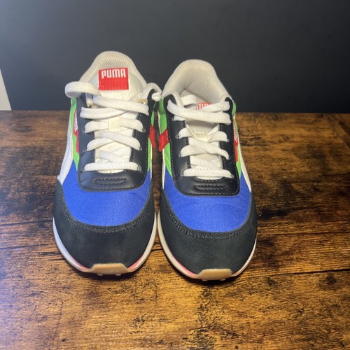 Puma Future Rider Play On Green Black Dazzling Blue Shoes Size 3 C | eBay