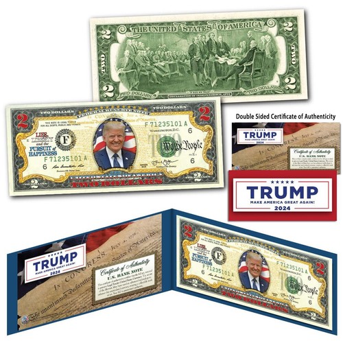 Donald Trump President Declaration of Independence $2 U.S. Bill Genuine ...