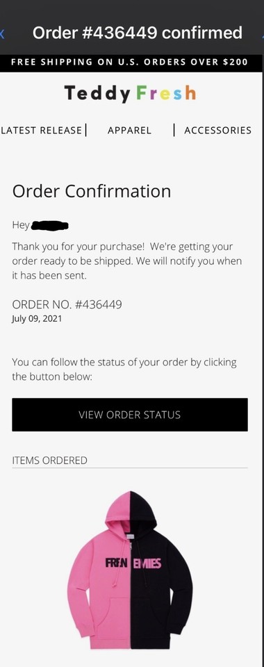 Teddy Fresh Frenemies limited edition split hoodie Ethan/Trisha zipper ...