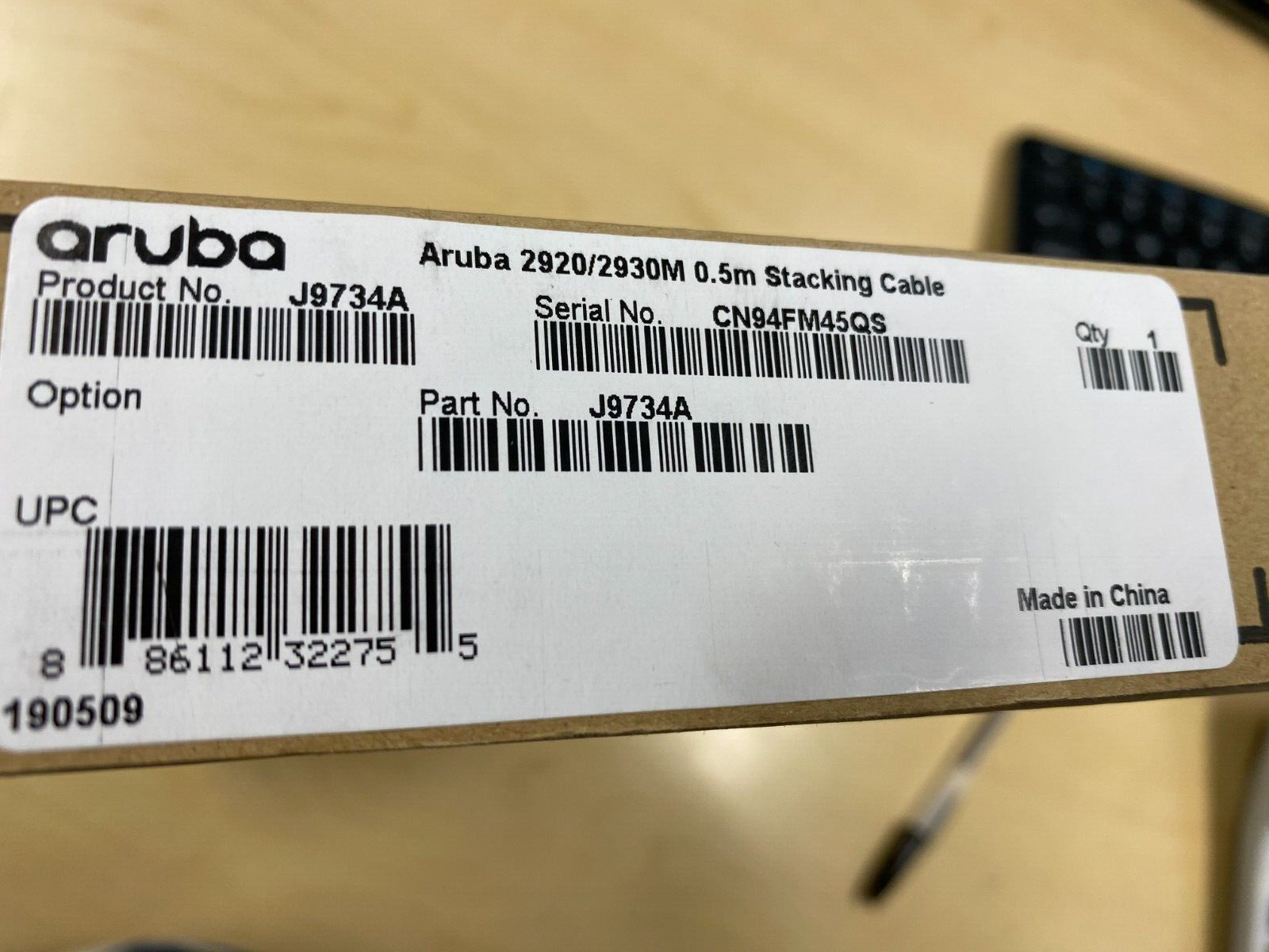 HPE Aruba 2920/2930M 0.5M Stacking Cable Network - J9734A for sale ...