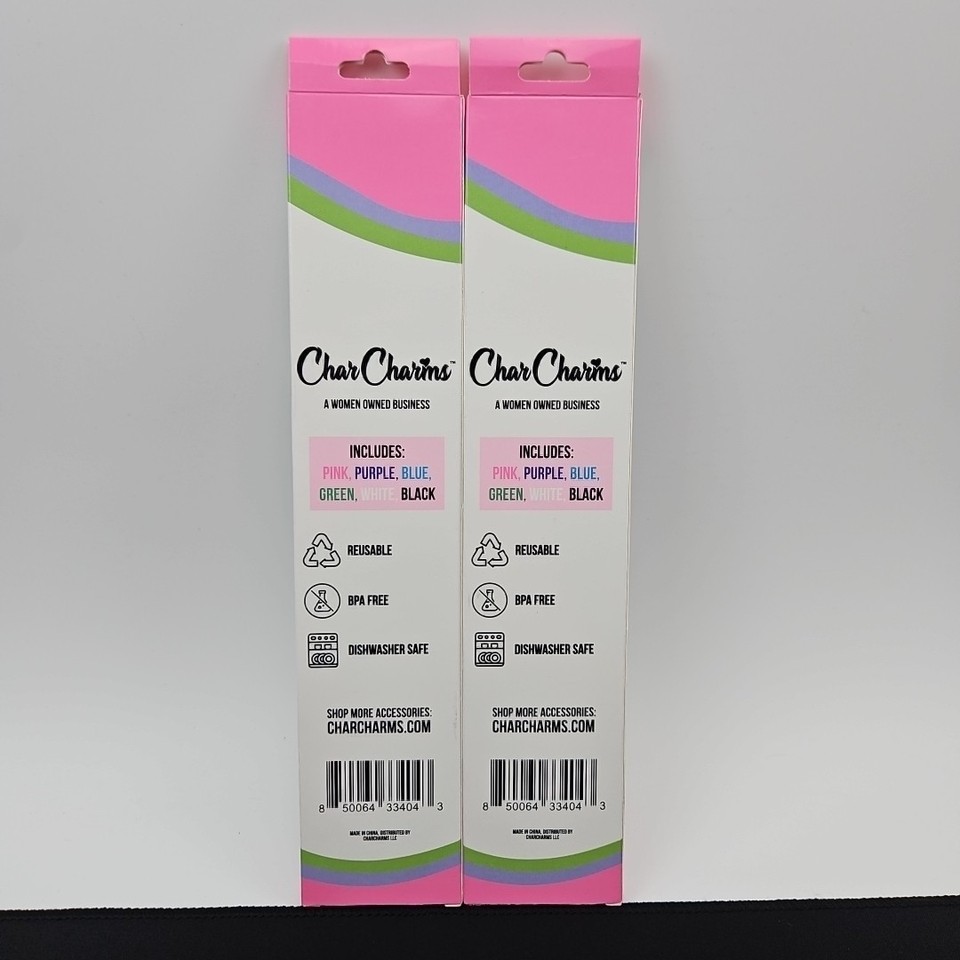 Char Charms Tumbler Straws 6 Pack For 40 Oz Tumblers Lot of 2 New ...