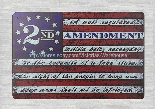 2nd AMENDMENT American Flag metal tin sign retro signs | eBay