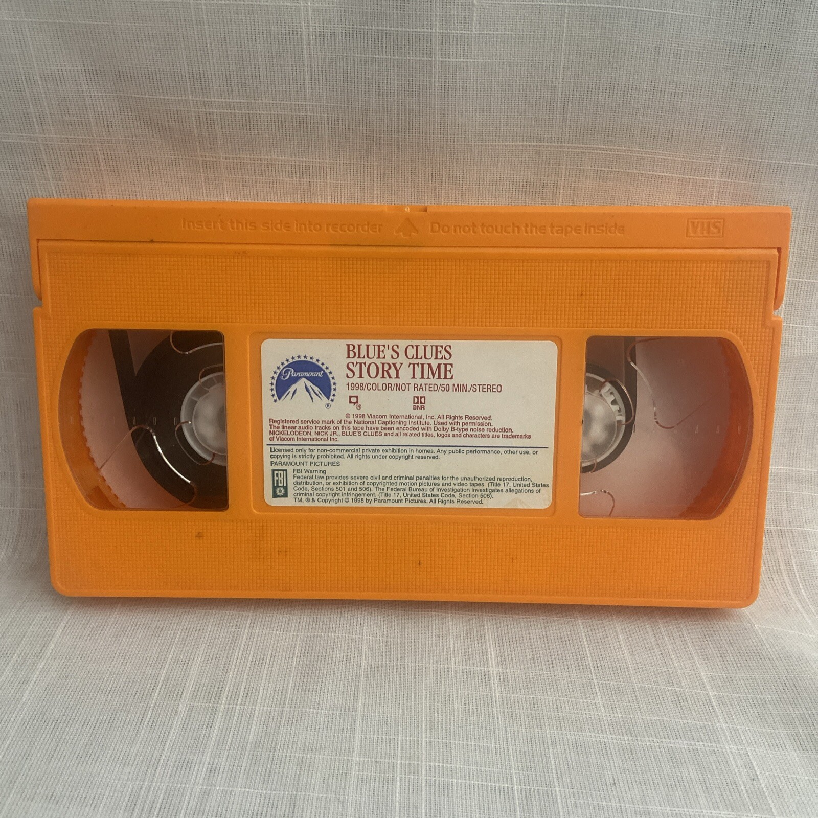 Blues Clues Story Time VHS 1998 Play Along With Blue Nick Jr Orange ...