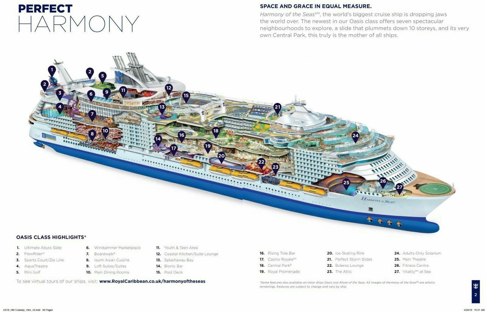 HARMONY OF THE SEAS CRUISE SHIP (cross section) - Poster 20x30 | eBay