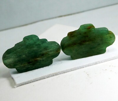 Natural 68 Ct Green Jadeite Jade Fancy shape Loose Gemstone Certified ...