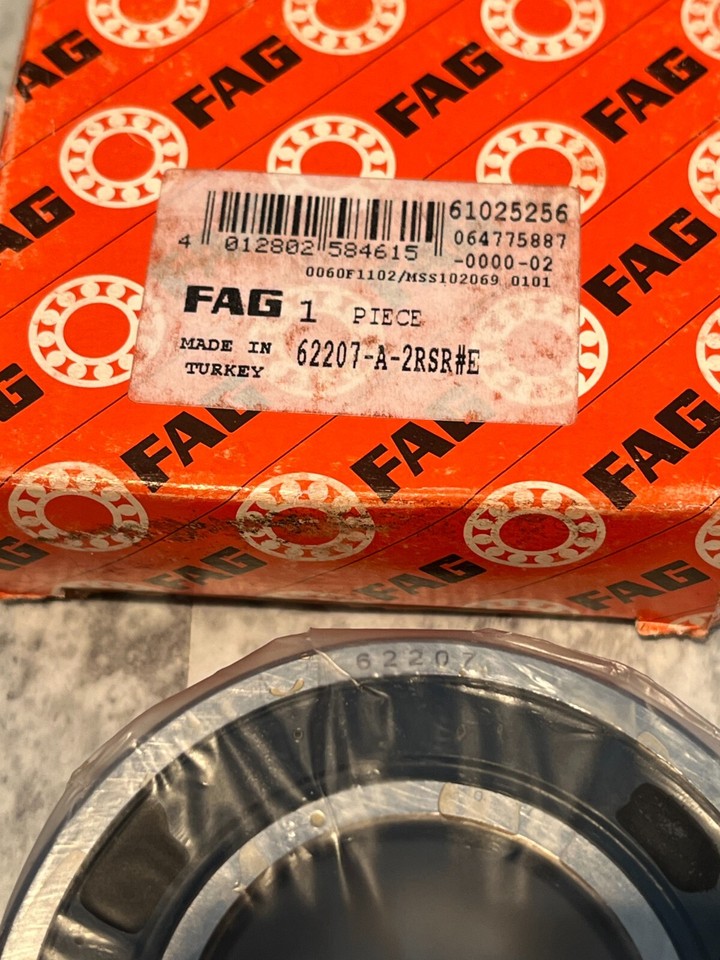 FAG 62207-A-2RSR- RADIAL/DEEP GROOVE BALL BEARING, 35X72X23 | eBay