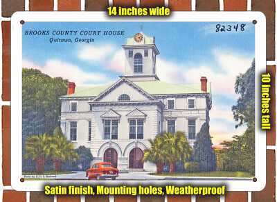 Metal Sign - Georgia Postcard - Brooks County Court House, Quitman ...