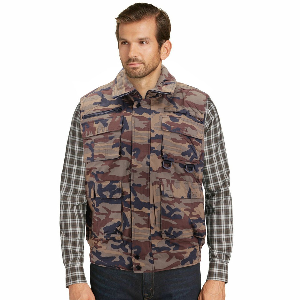 Men's Premium Multi Pocket Zip Up Military Fishing Hunting Utility ...