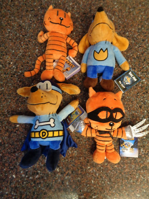 Dog Man Plush Set Bark Knight Petey 9" Cat Kid 6.5" Set of 4 Toys Brand ...