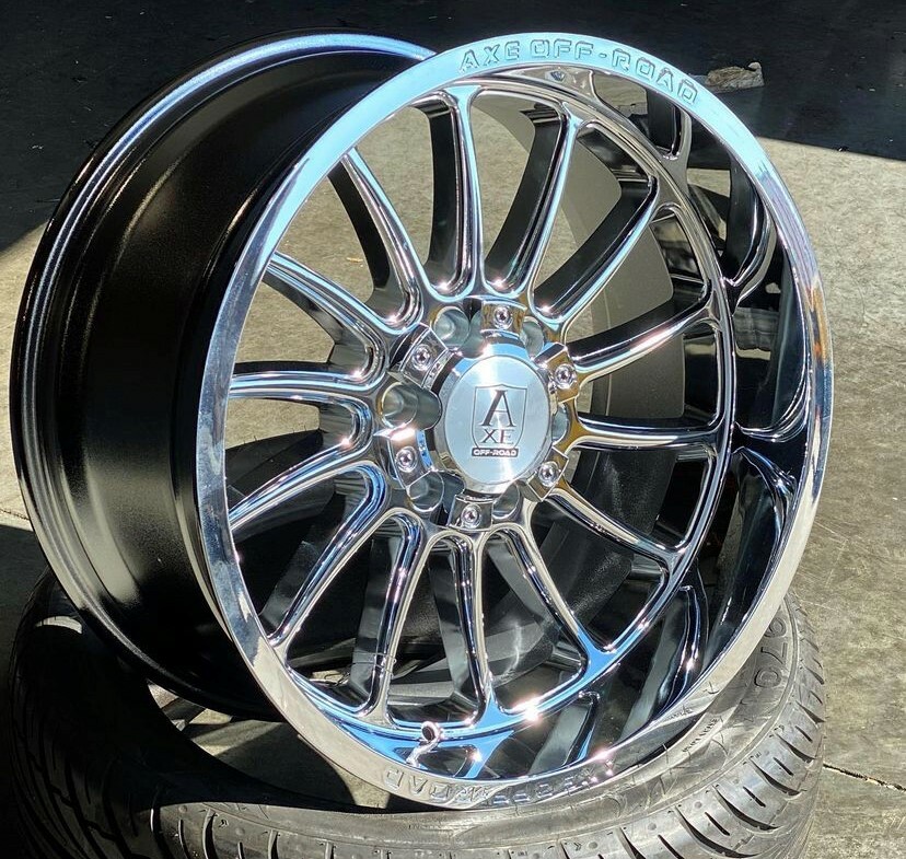 4 NEW 20x10 AXE OFF ROAD Chronus Chrome Wheels Chevy 6x139 Ford 6x135 ...